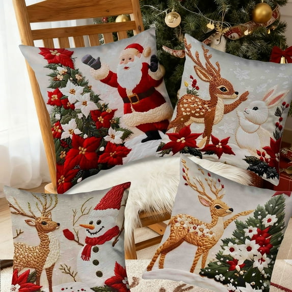 Hiroekza Christmas Decorations, Snowman Christmas Pillow Cover Faux ...