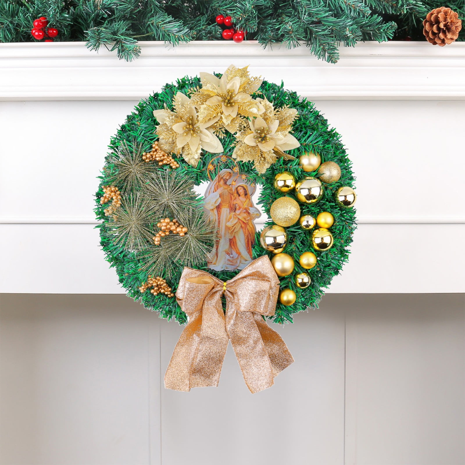 Hiroekza Christmas Wreaths Hanging Holiday Tem Strips Christmas ...