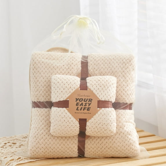 Hiroekza Coral Velvet Pineapple Towel Bath Towels Two-piece Set ...