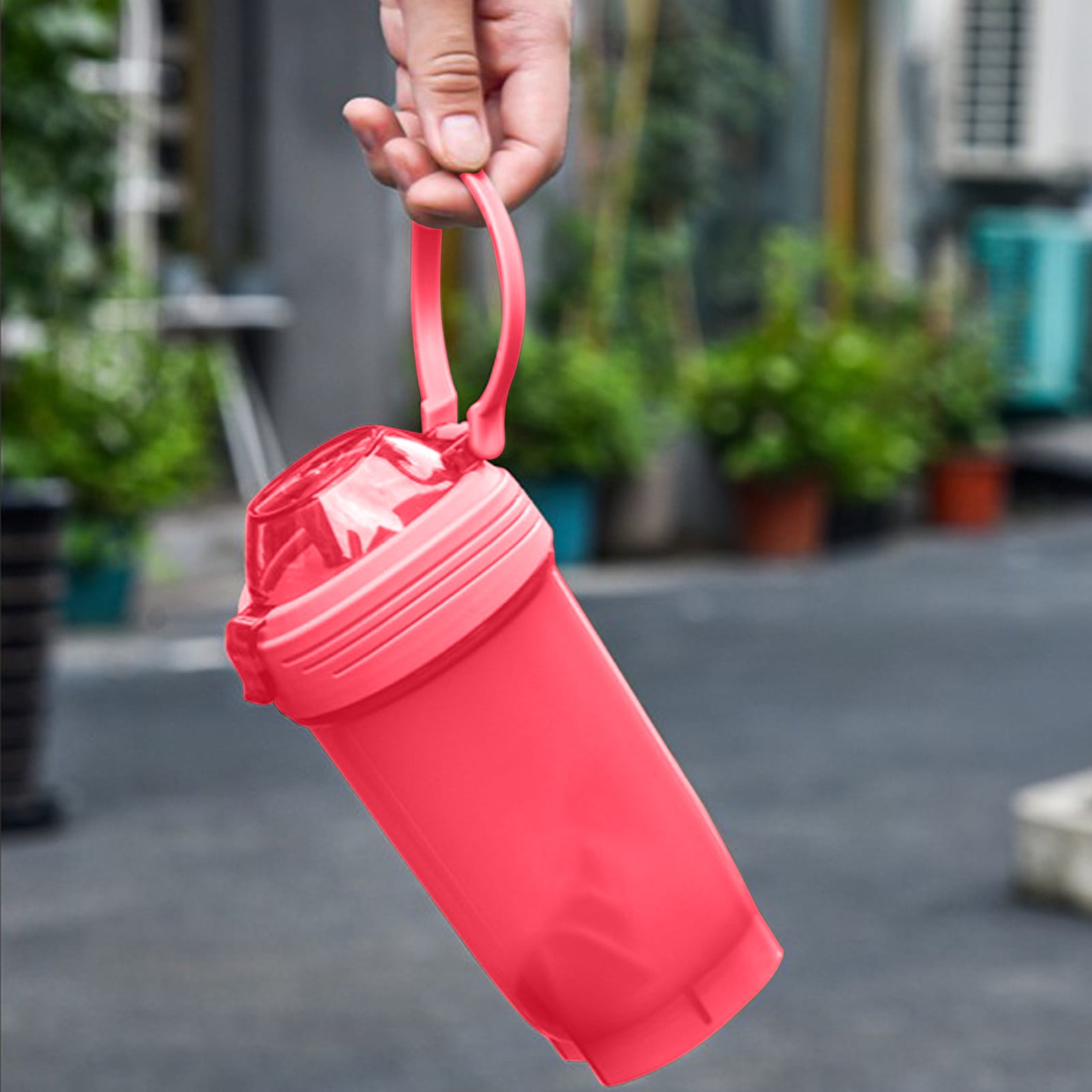 Hiroekza Food Grade Safe Plastic Shakes Cup with Built-In Stirrer High ...