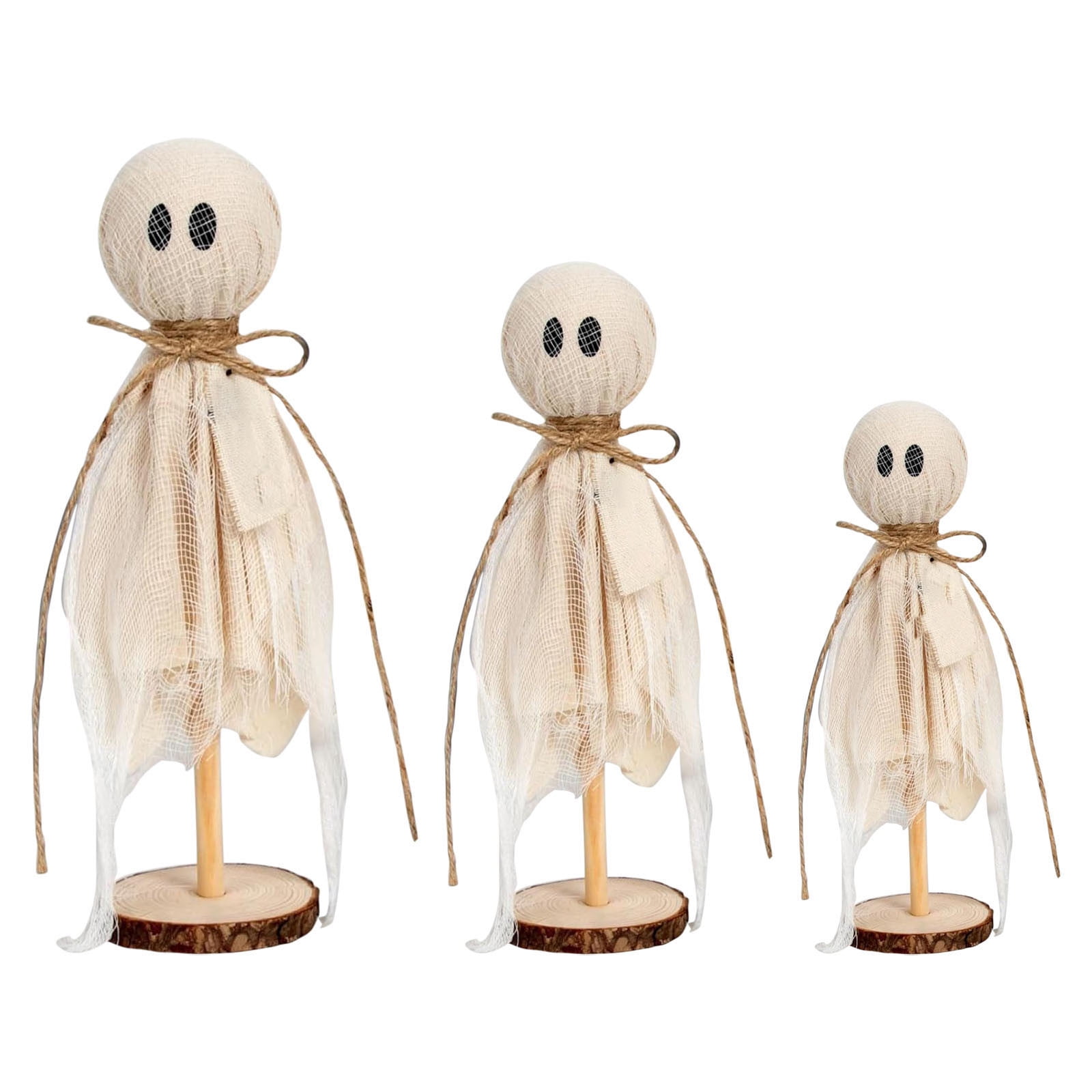Hiroekza Halloween Wood Ghost Decorationss Set of 3 - Ghost Decor for ...