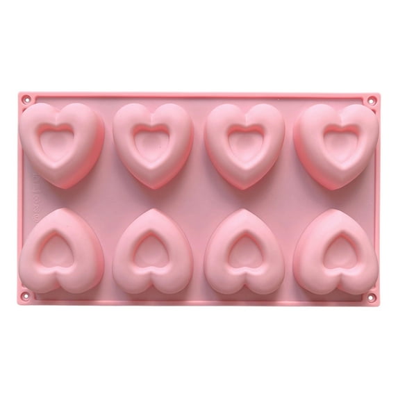 Hiroekza Handmade Heart-Shaped 8-Cavity Silicone Molds Valentines ...