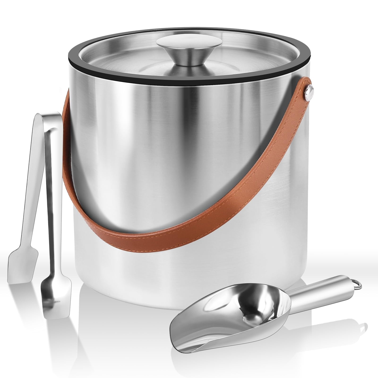 Hiroekza Insulated Ice Bucket for Champagne, Beer, Red Wine - 2L Double ...