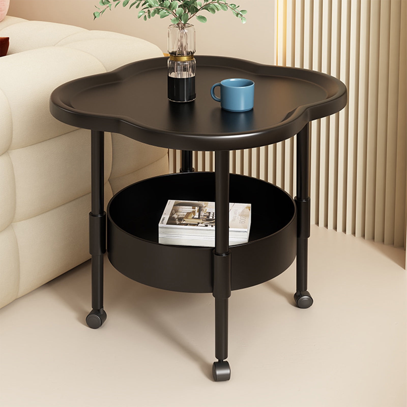 Hiroekza Mini Table Small Apartment Bedside Table Sturdy Side Table ...