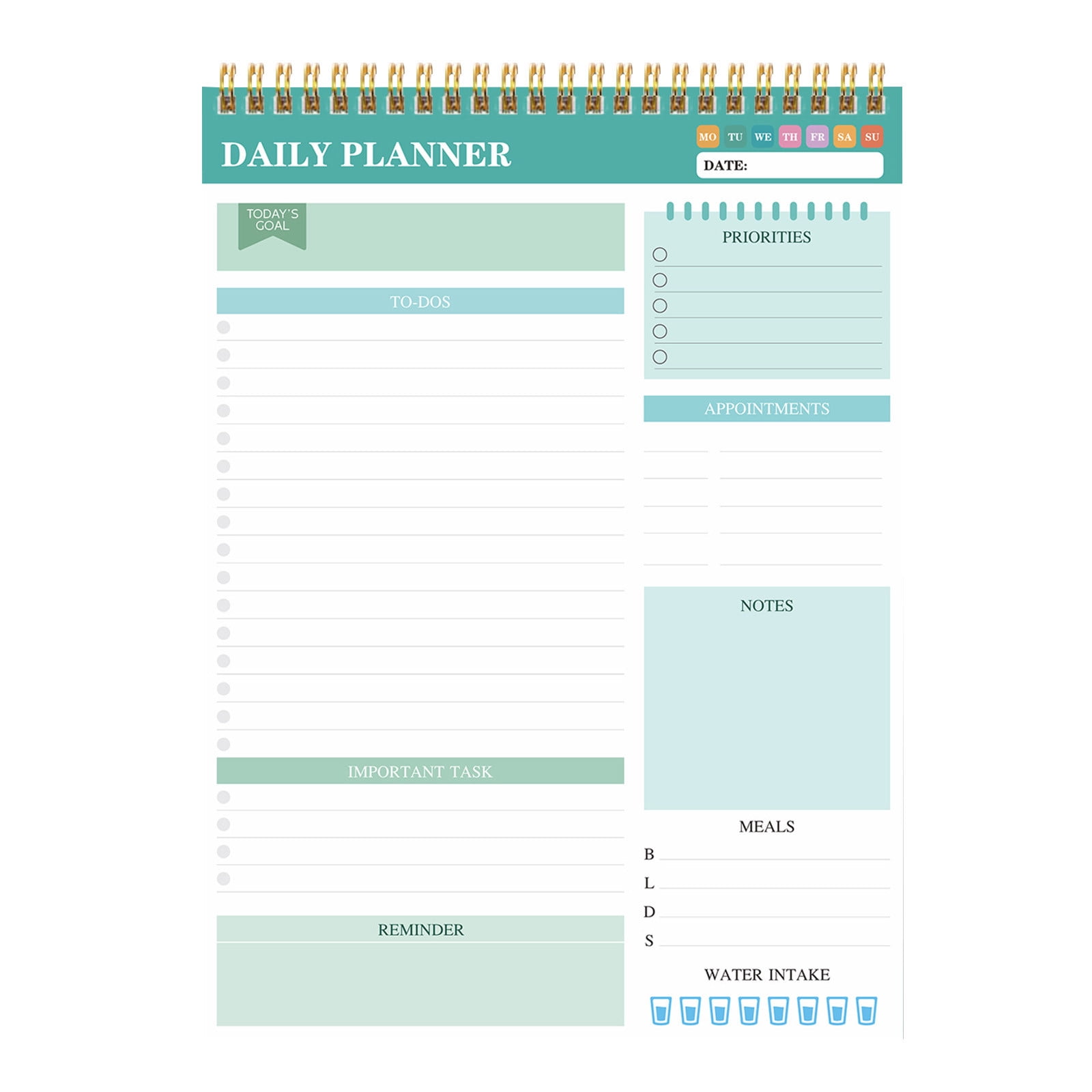 Hiroekza Multi Colored Daily To-Do Notebook - Undated Task List ...