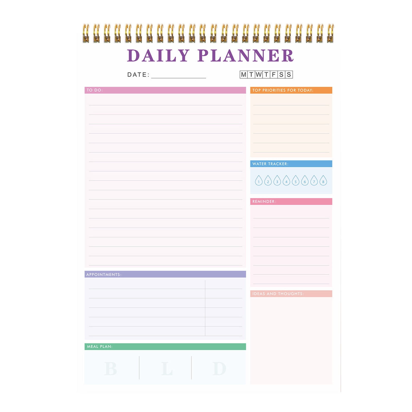 Hiroekza Multi Colored Daily To-Do Notebook - Undated Task List ...