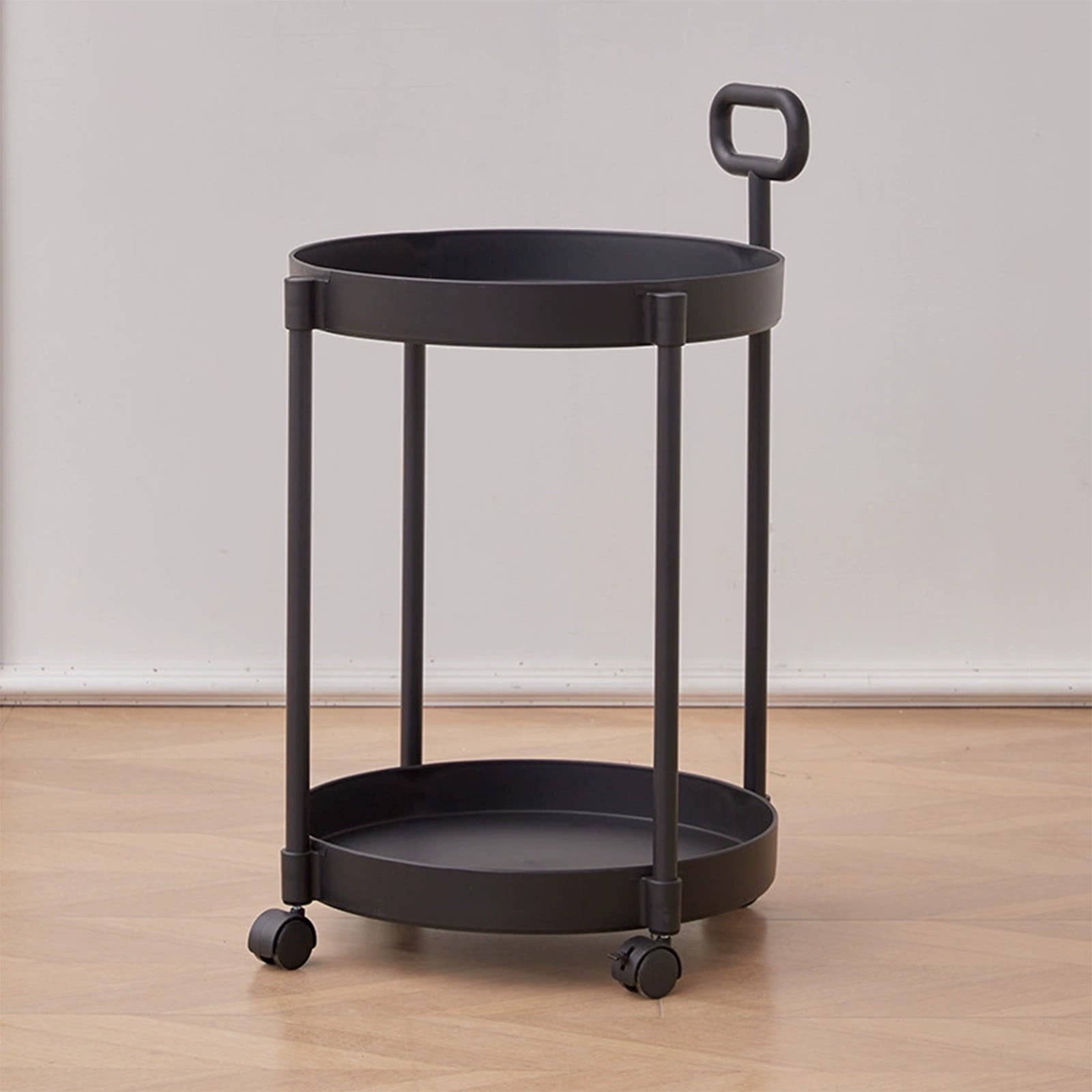Hiroekza Plastic Rolling Utility Cart with Handle, 2 Tier Multi ...