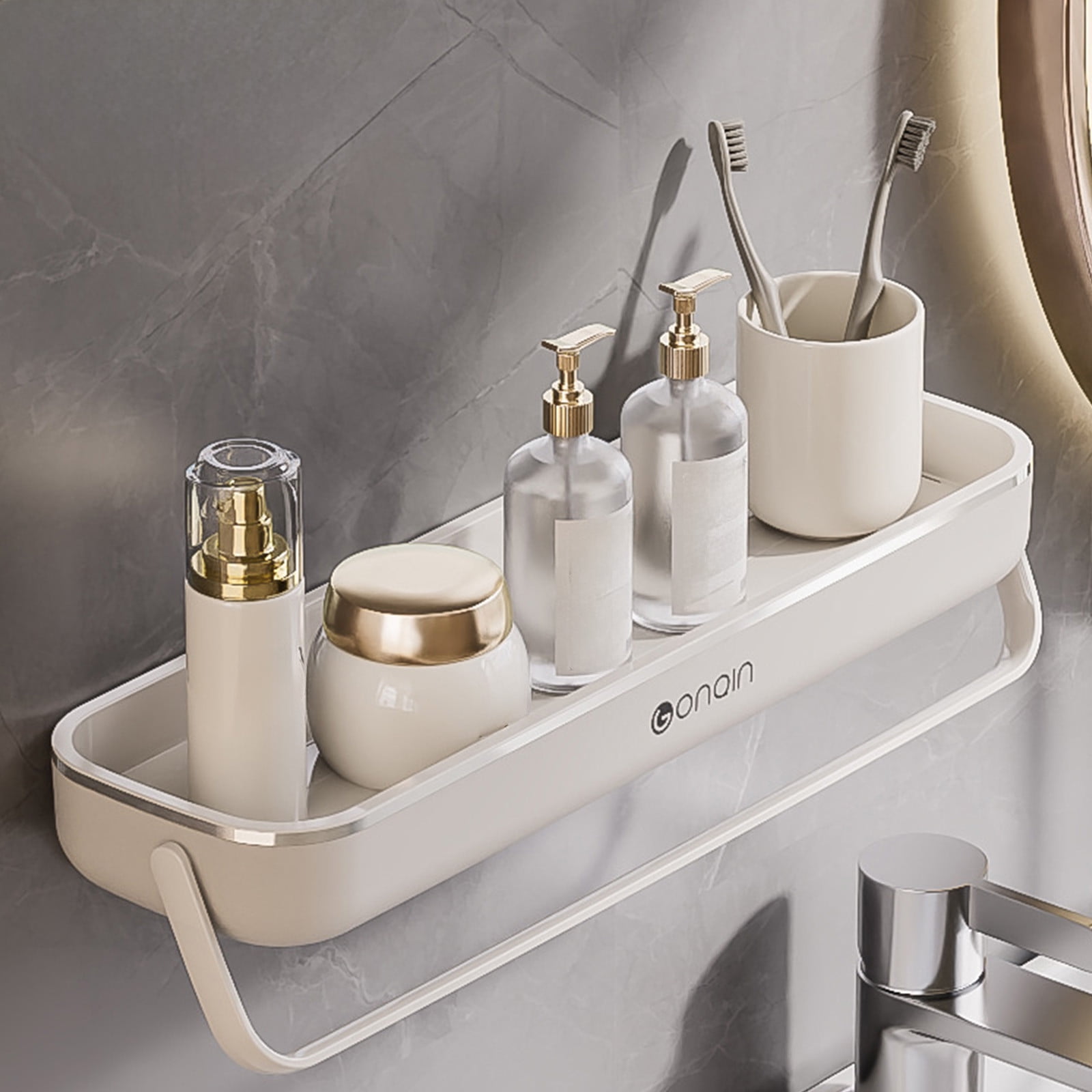 Hiroekza Shower Caddy with Towel Rack, 1 Pack Rust-resistant Steel Bath ...