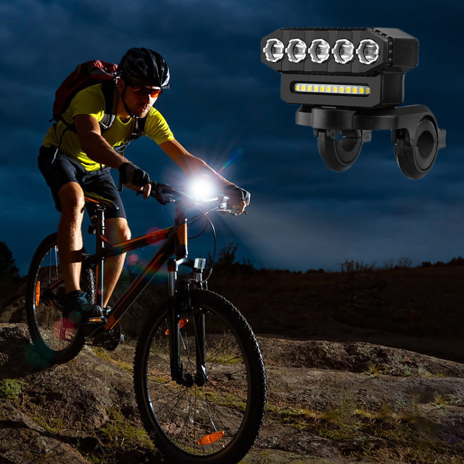 Hiroekza Sports & Outdoors Bicycle High And Low Beam Headlight USB ...