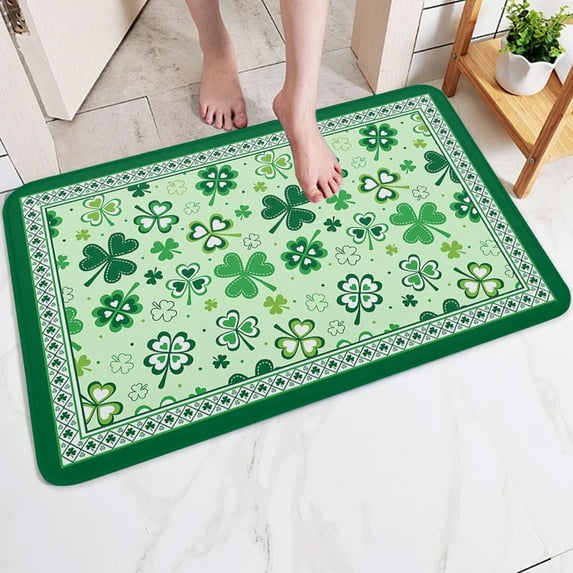 Hiroekza St. Patrick's Three Leaf Grass Mat Porch Entrance Wear ...
