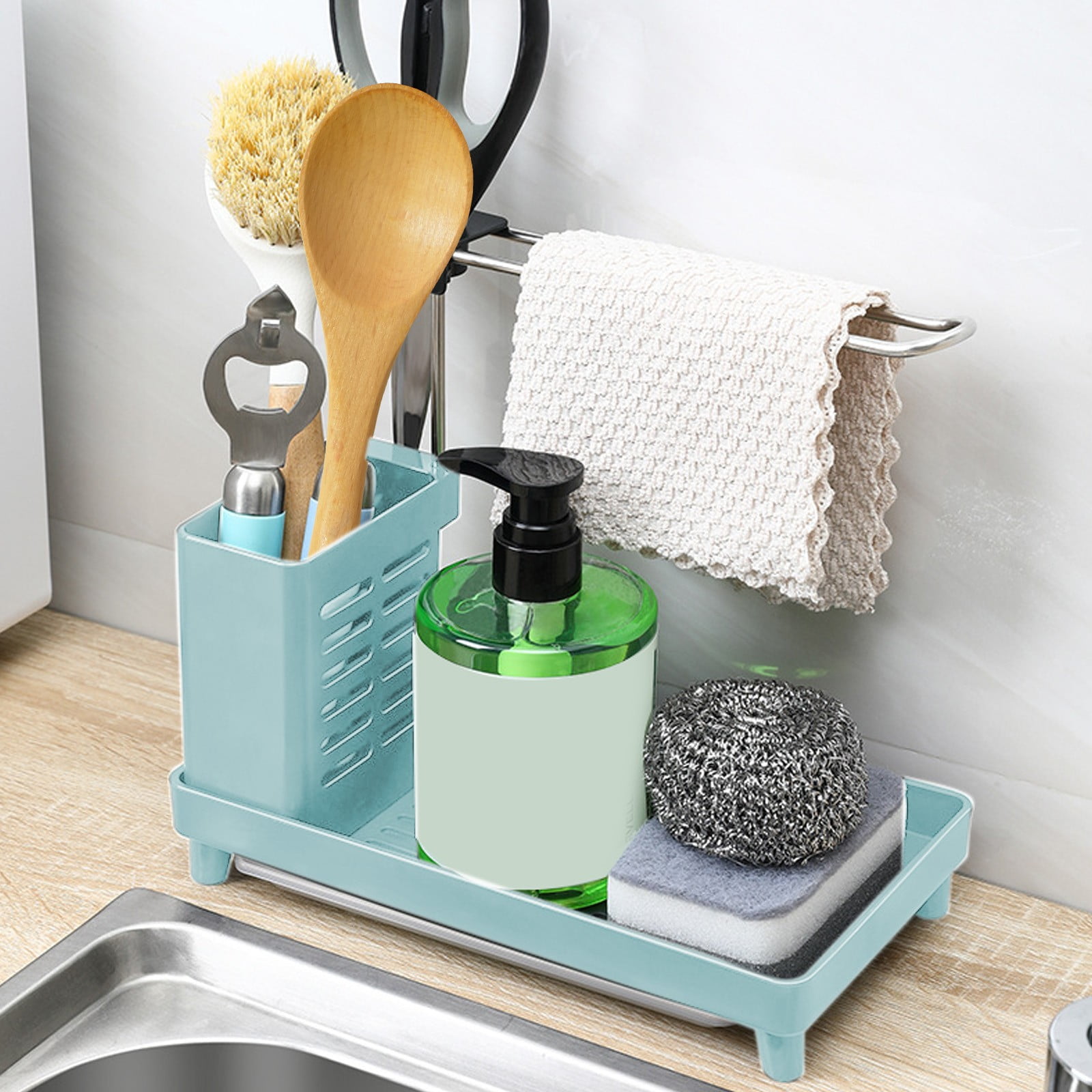 Hiroekza Stainless Steel Kitchen Shelf Organizer - Single Tier Desktop ...