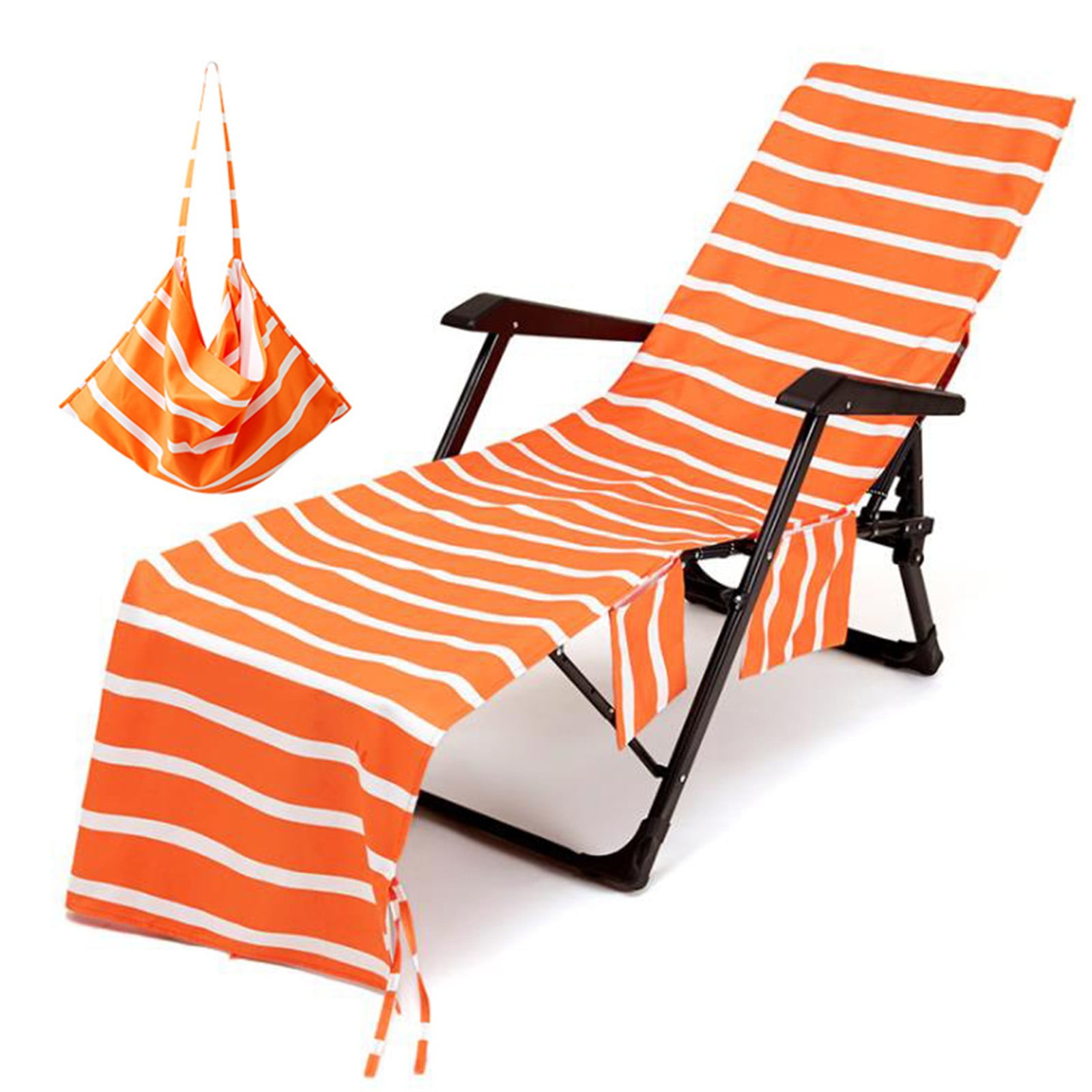 Hiroekza Stripe Chair Cover Printed Beach Towel Polyester Cotton Chair ...