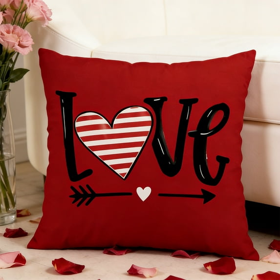 Hiroekza Valentines Day Pillowcase Heart-shaped Patterns Sofa Cushion ...