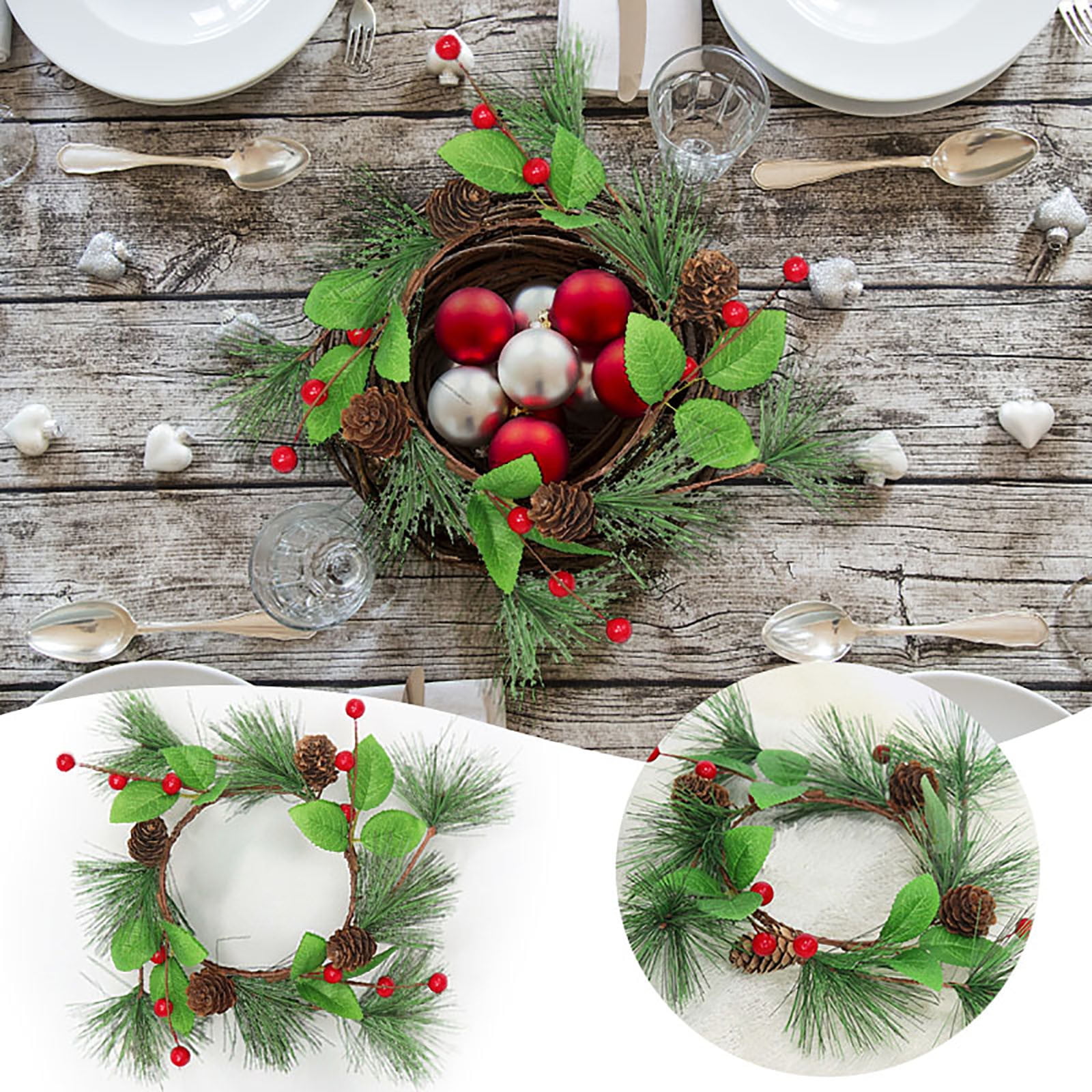 Hiroekza Wreath,Christmas Wreath,Wreaths for Front Door New PVC Double ...