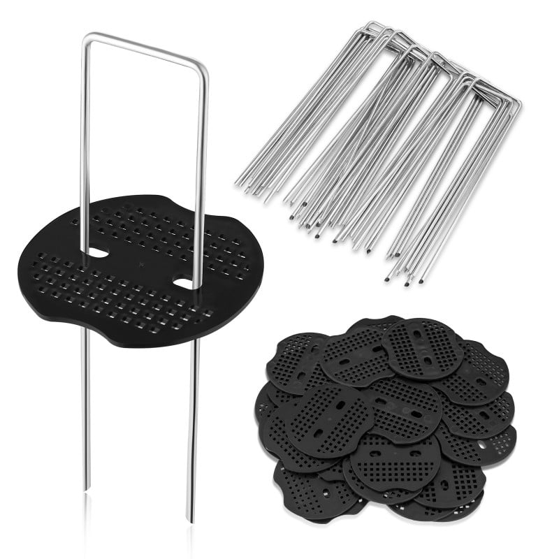 Hiroke 6 Inch U-Shaped Ground Spike with Gasket, Heavy Duty Landscape ...