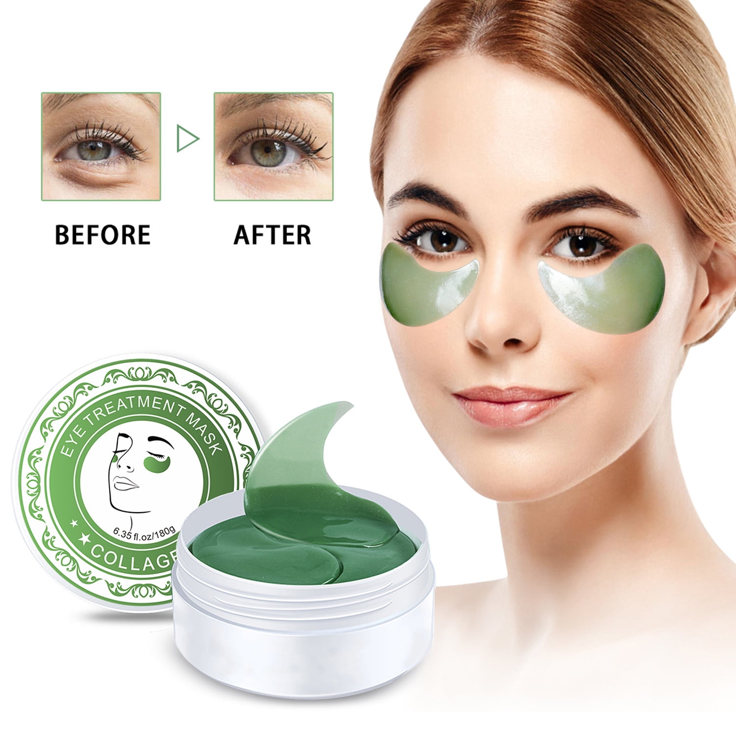Hiroke Green Alga Under Eye Mask, Eye Gel Pads, Under Eye Patches ...