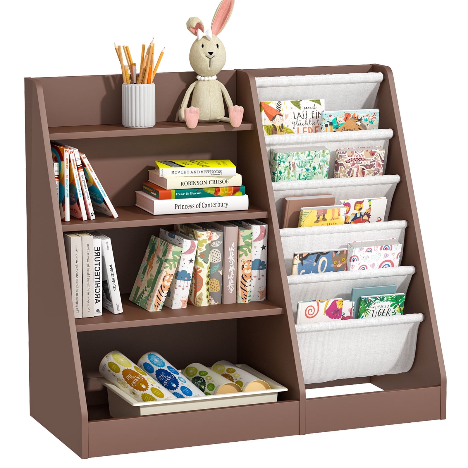 Hironpal Durable and Versatile Sling Storage Bookshelf for Kids Room ...