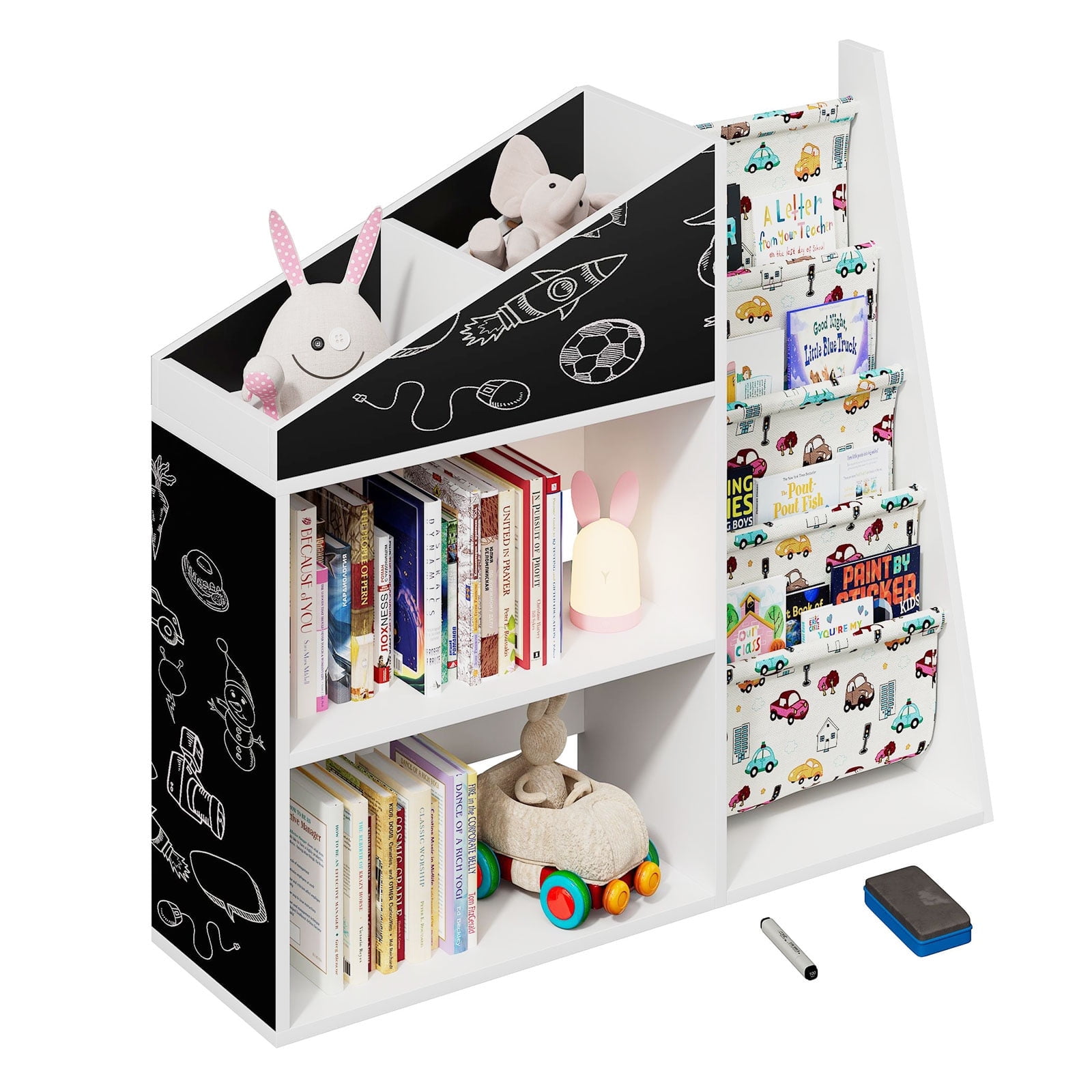 Hironpal Kids Bookshelf Nursery Bookcase for Kids with Cubby and ...