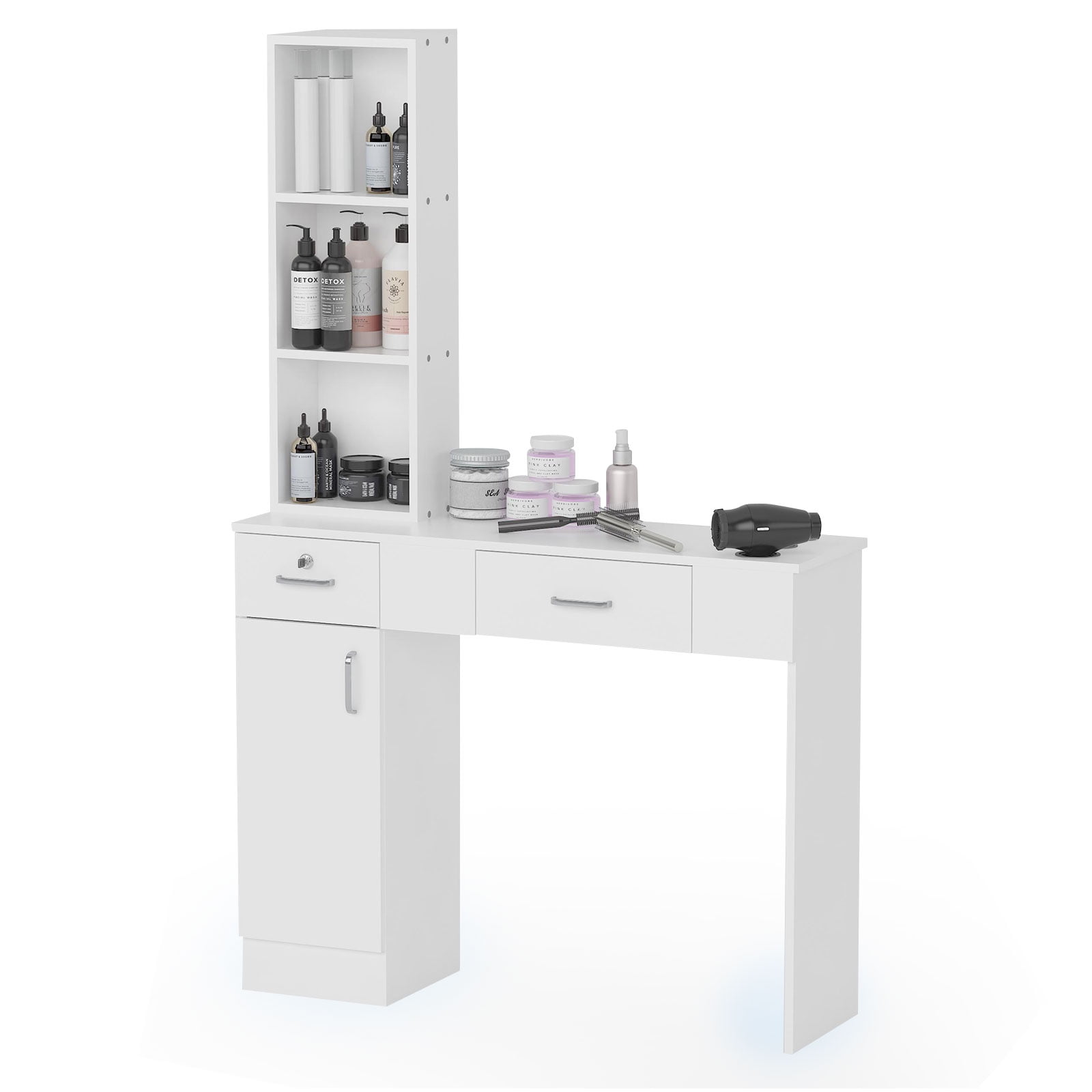 Hironpal Modern Locking Wall Mount Salon Station for Hair Stylist ...