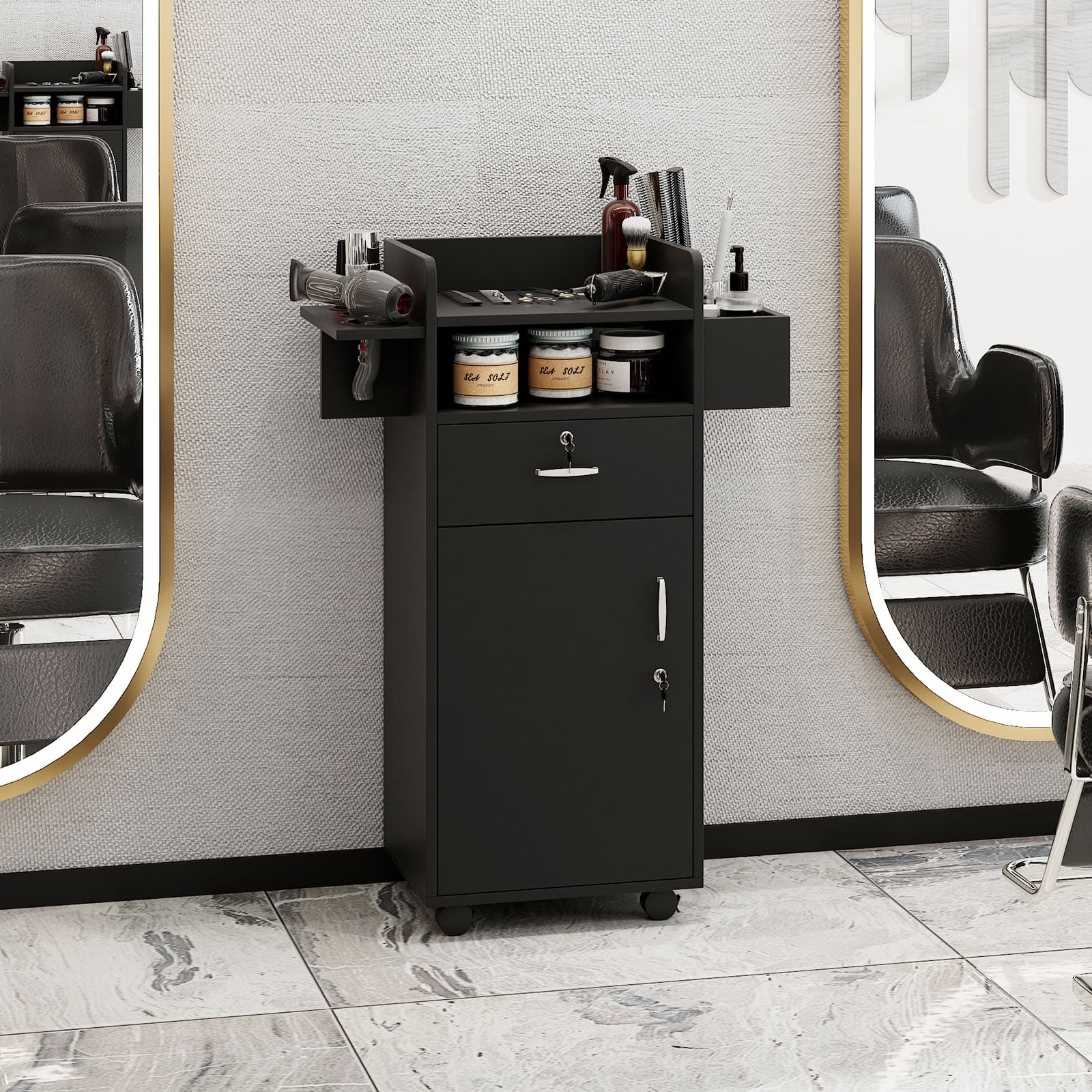 Hironpal Salon Stations for Hair Stylist Beauty Salon Cabinet with ...