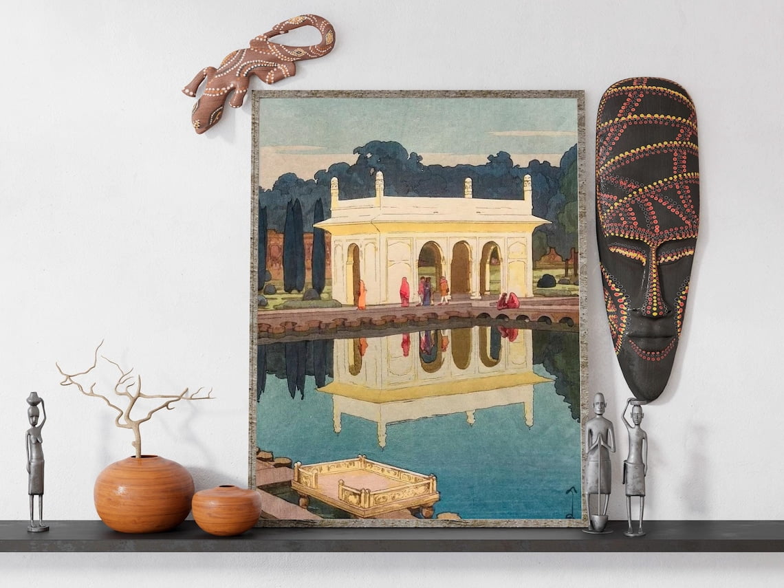 Hiroshi Yoshida - The Shalimar Gardens, Lahore. Japanese Poster, On ...