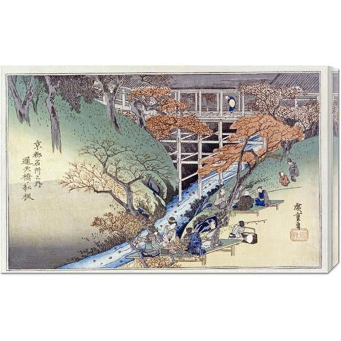 Hiroshige 'Red Maple Leaves at Tsuten Bridge' Stretched Canvas ...