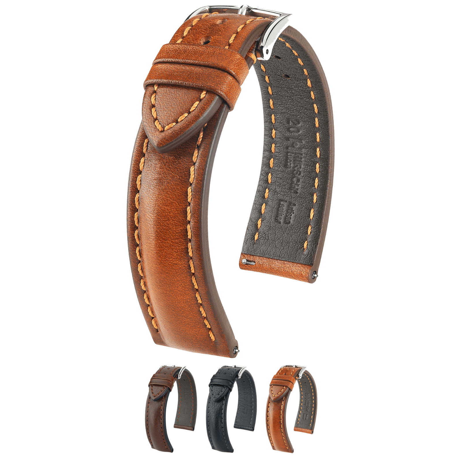 Hirsch Lucca Artisan Leather Watch Strap - Golden Brown - L - 20mm ...