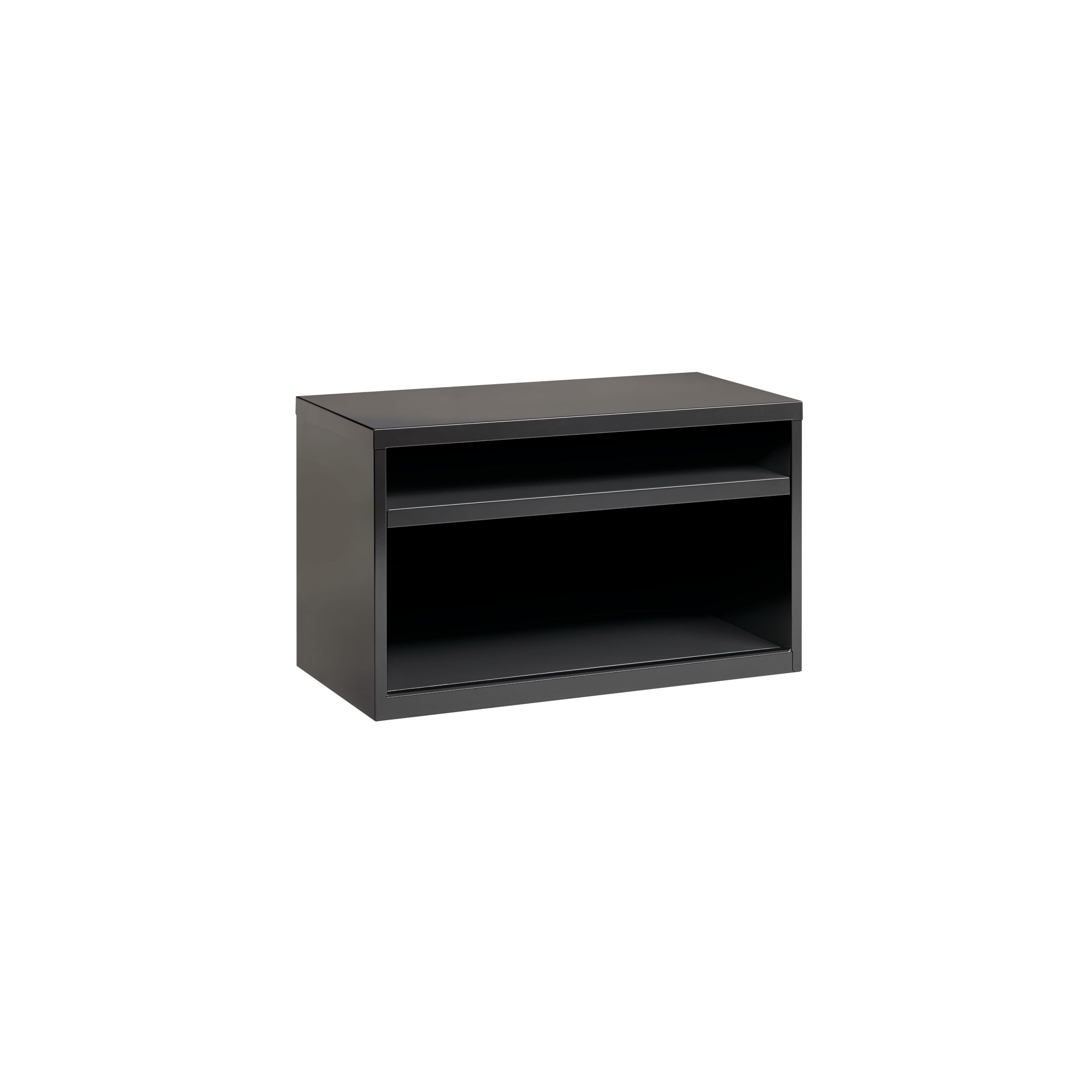 Hirsh 36 Inch Wide Low Credenza Metal Lateral Cabinet with Open Shelves ...