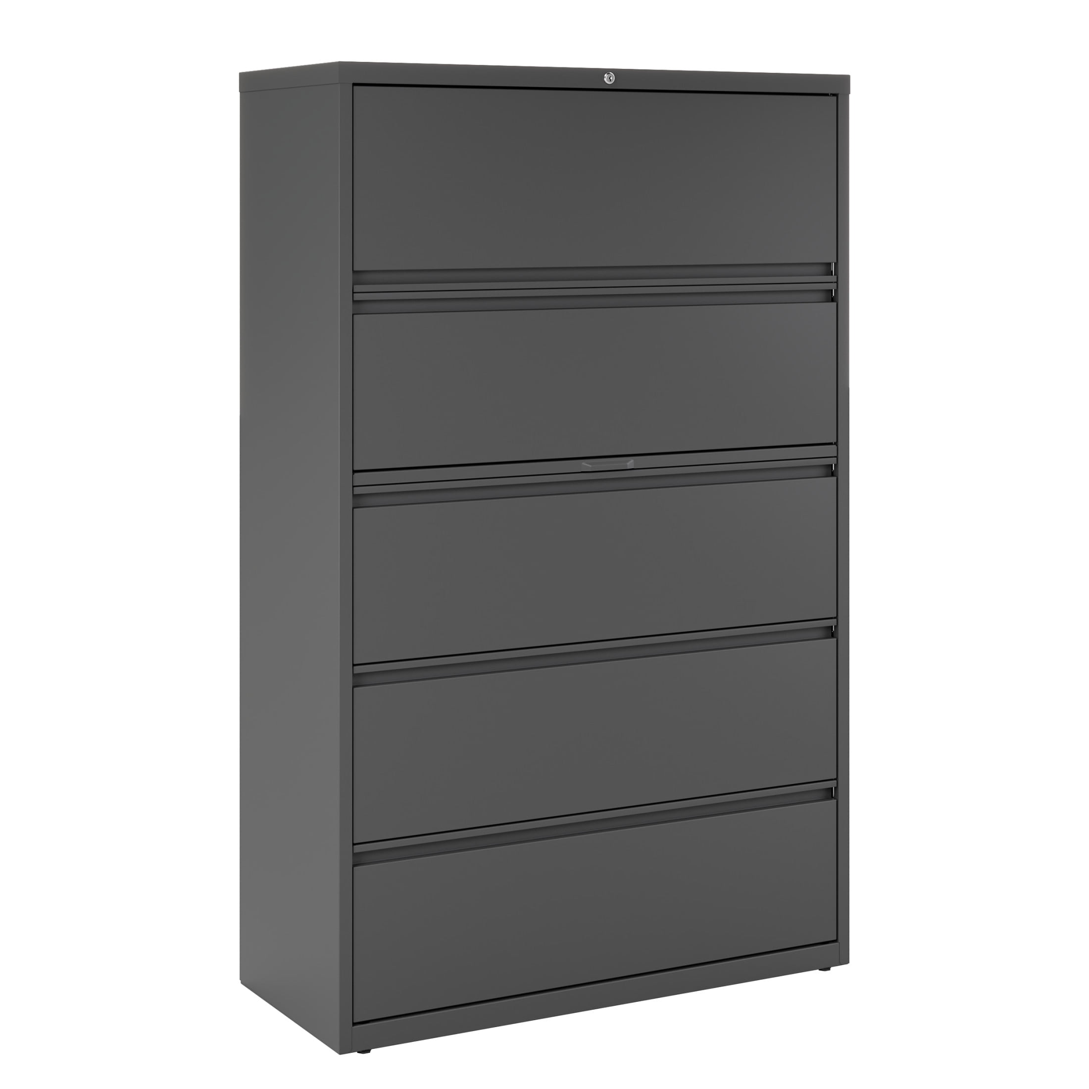 Hirsh 42" W 5 Drawer Lateral File Cabinet, Charcoal, A4/Legal/Letter ...