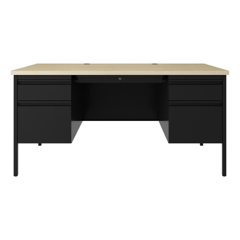 Hirsh Double Pedestal Office Desk with Center Drawer 30"D x 60"W ...