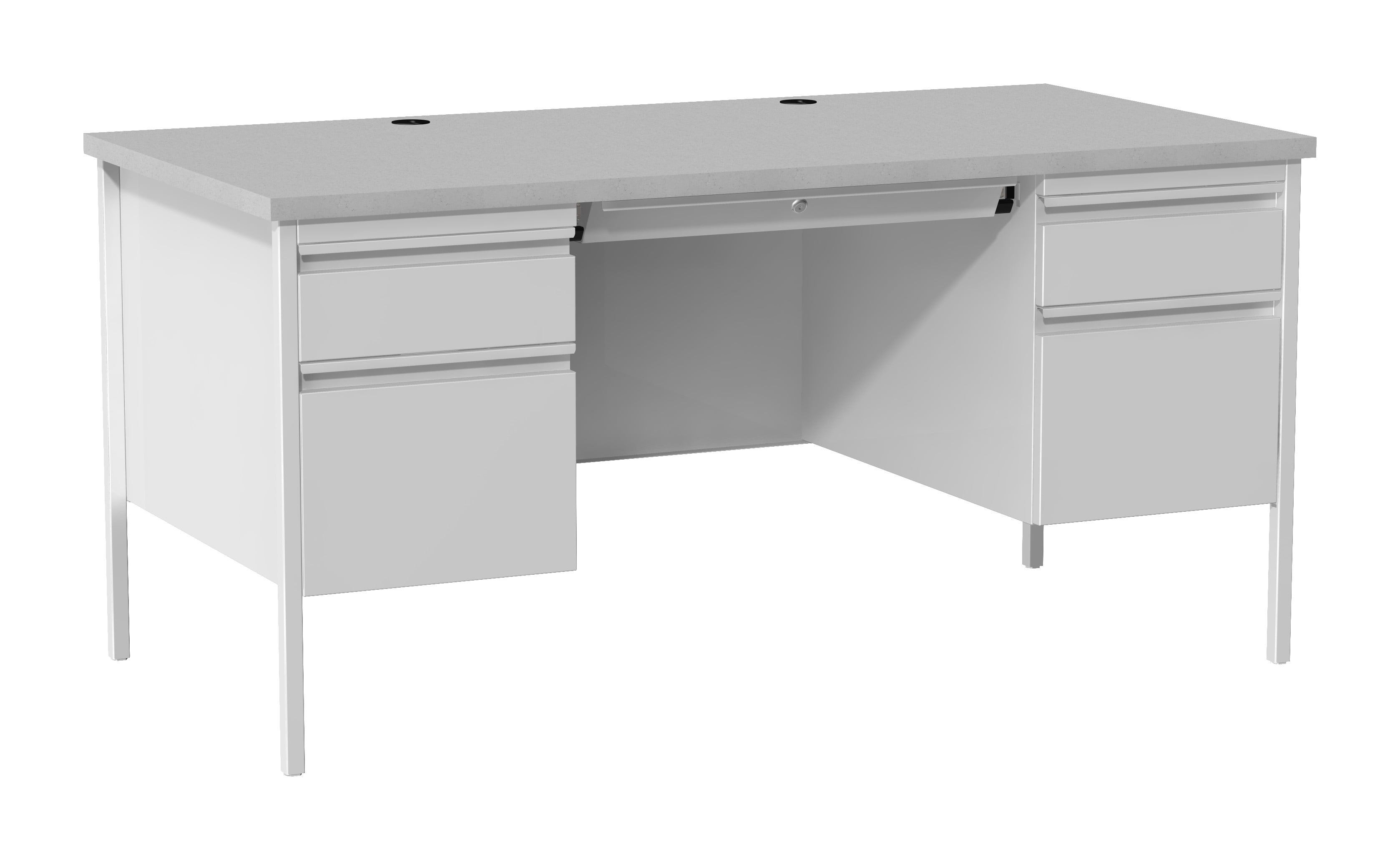 Hirsh Double Pedestal Office Desk with Center Drawer for Home, Office ...