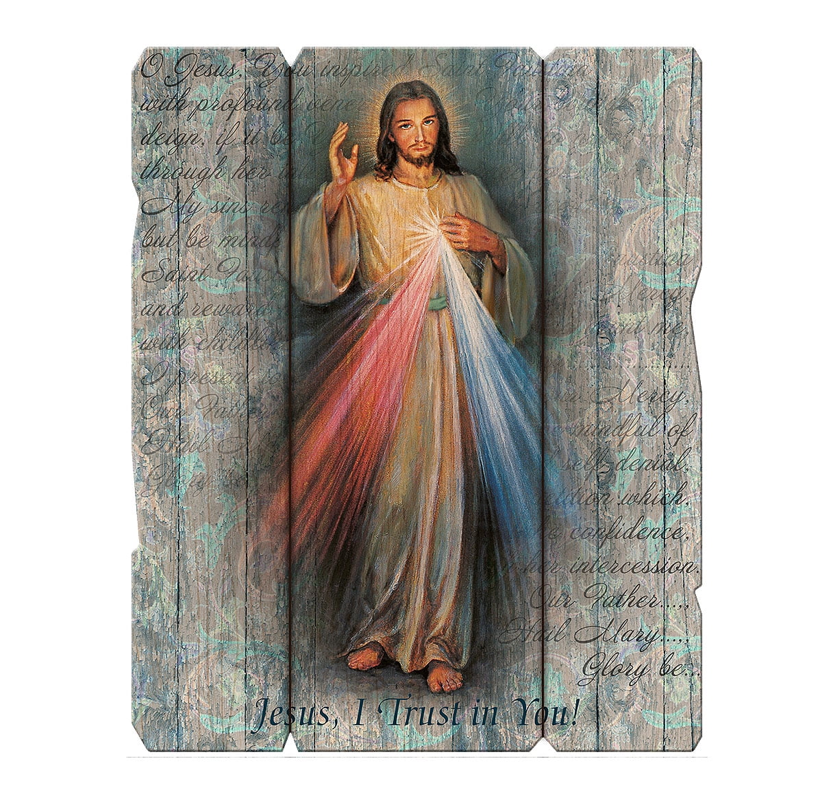 Hirten 7 1/2" x 9" Divine Mercy Small Vintage Plaque with Hanger Wall ...