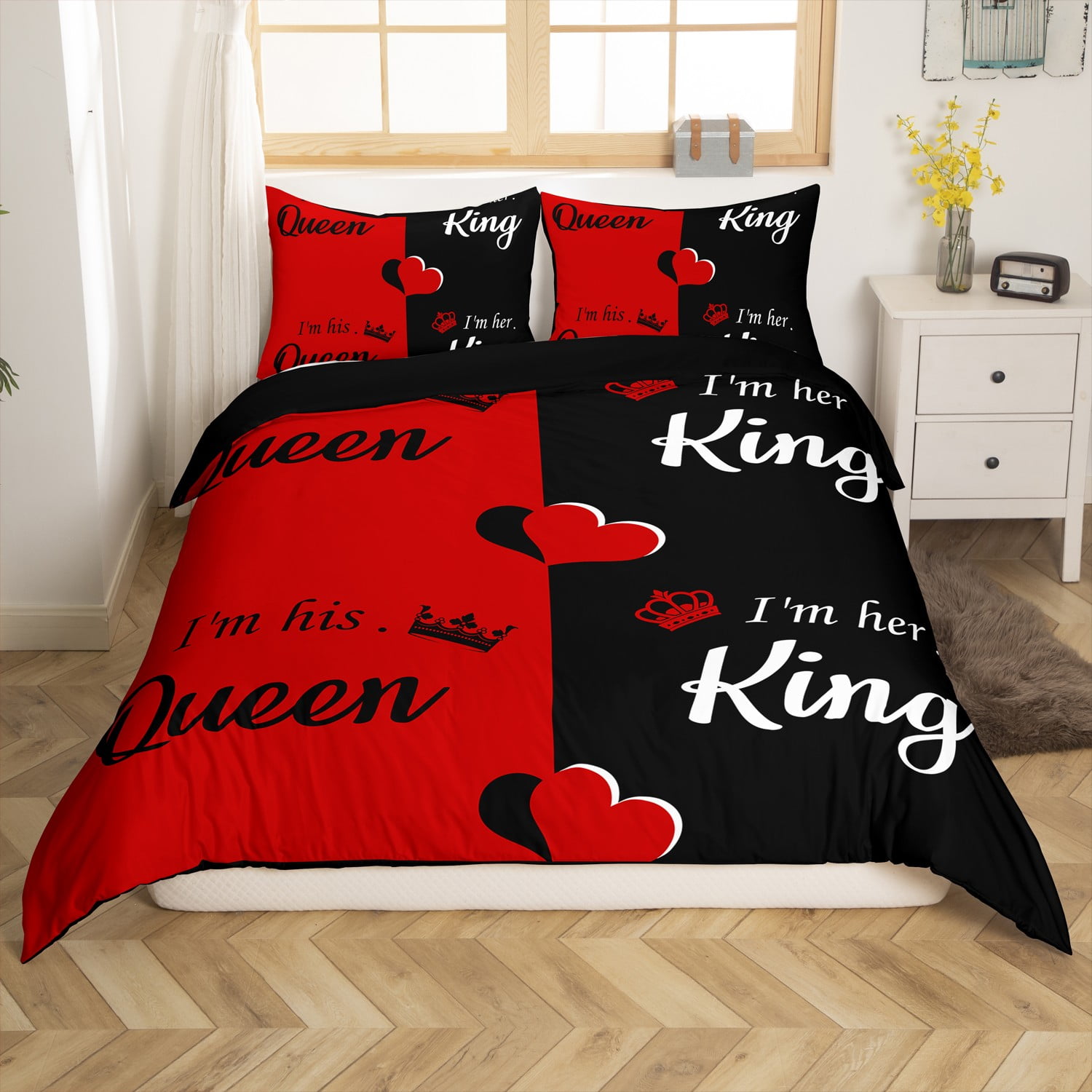 His And Hers Bedding Set King And Queen Crown Comforter Cover For ...