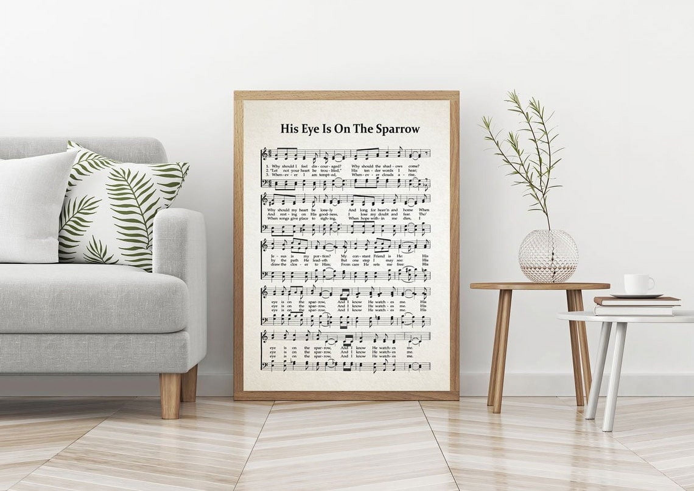 His Eye Is On The Sparrow Hymn Sheet Print Hymn Music Sheet Christian ...