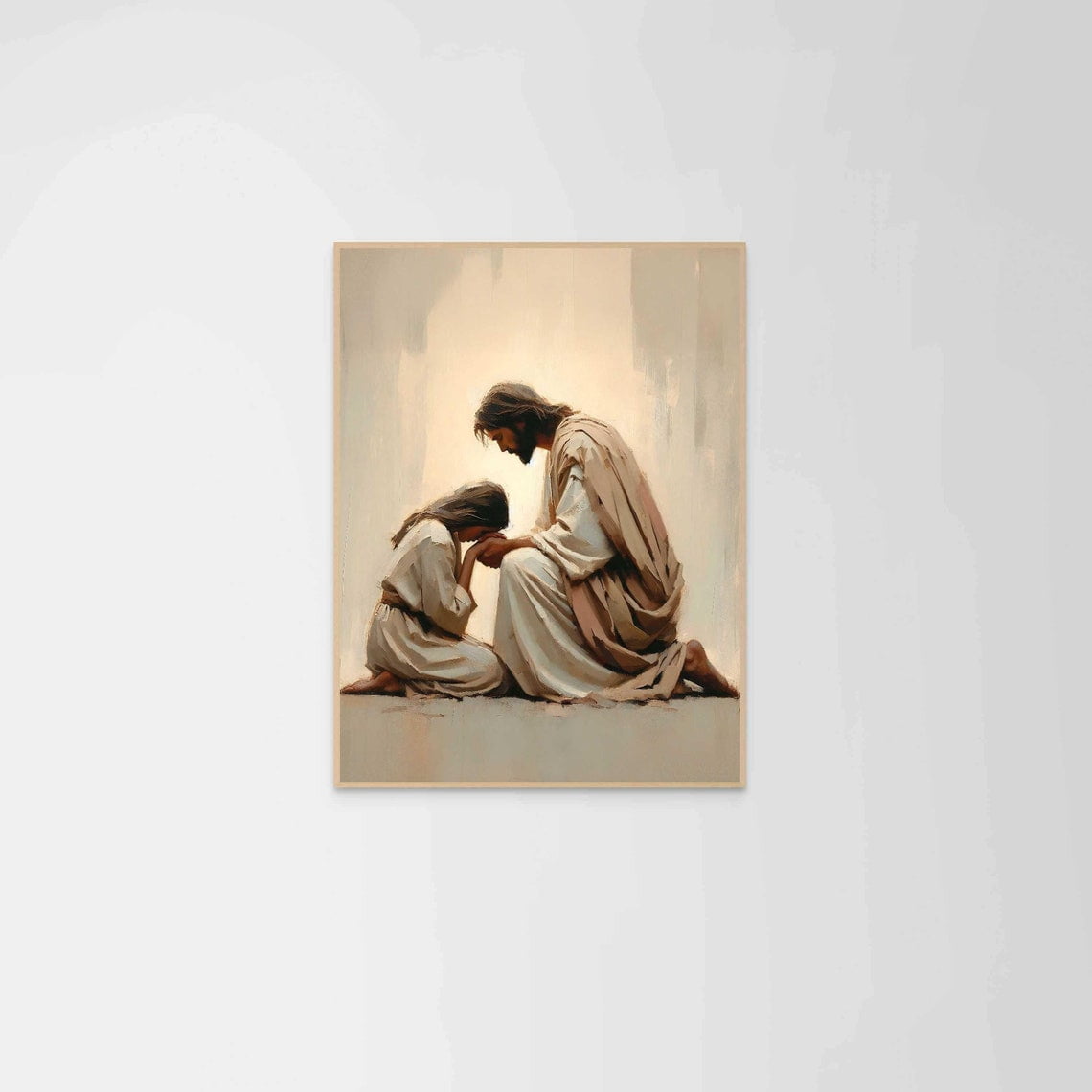 His Forgiveness Jesus and Girl Christian Wall Art, Unframed Paper Print ...