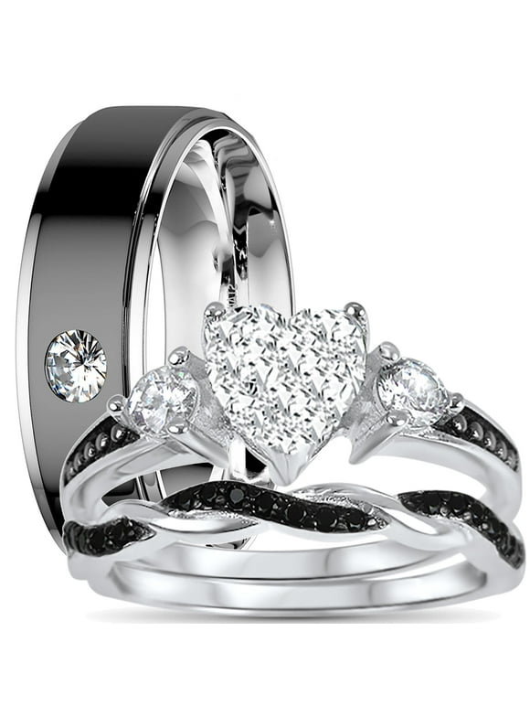 His and Hers Wedding Ring Sets in Wedding Ring Sets - Walmart.com