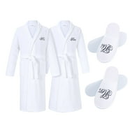 Kaufman Embroidered White Shawl Collar Robe His/Hers -Mr/Mrs -Mom/Dad ...