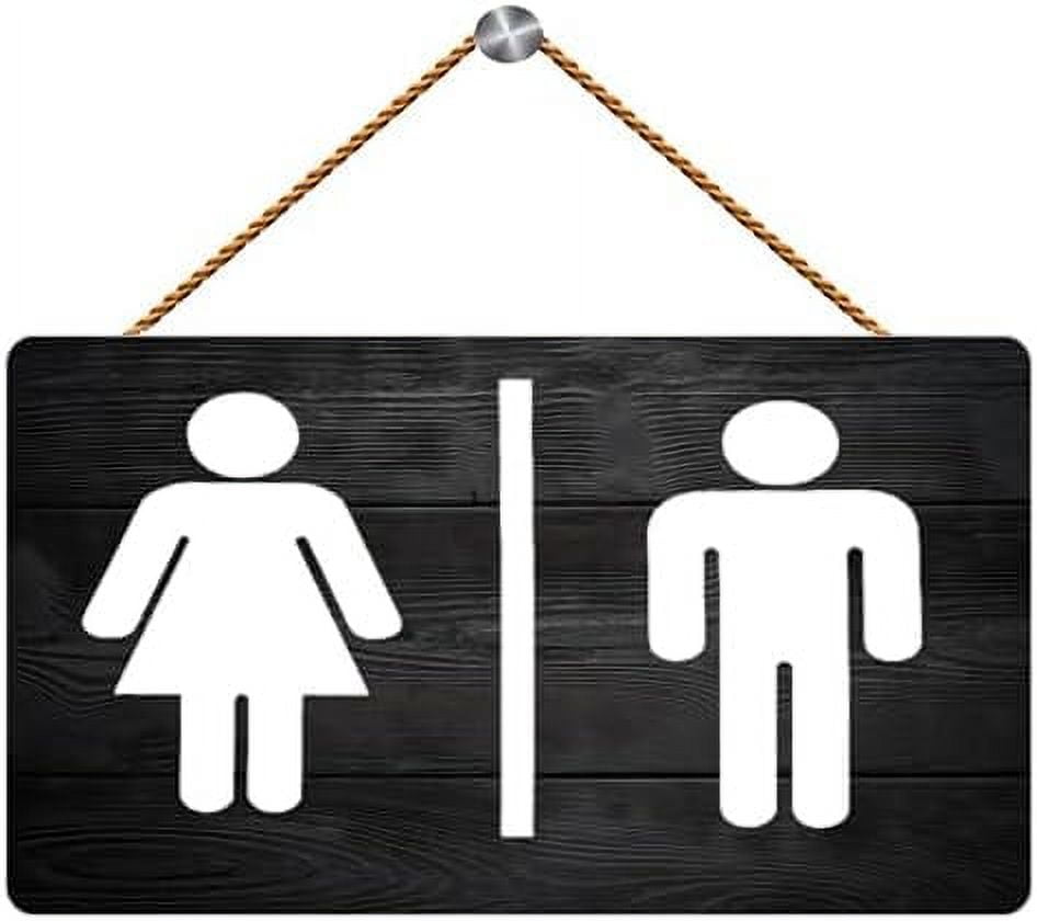 His Hers Bathroom Symbol Restroom Bath Wooden Sign - Hanging Printed ...