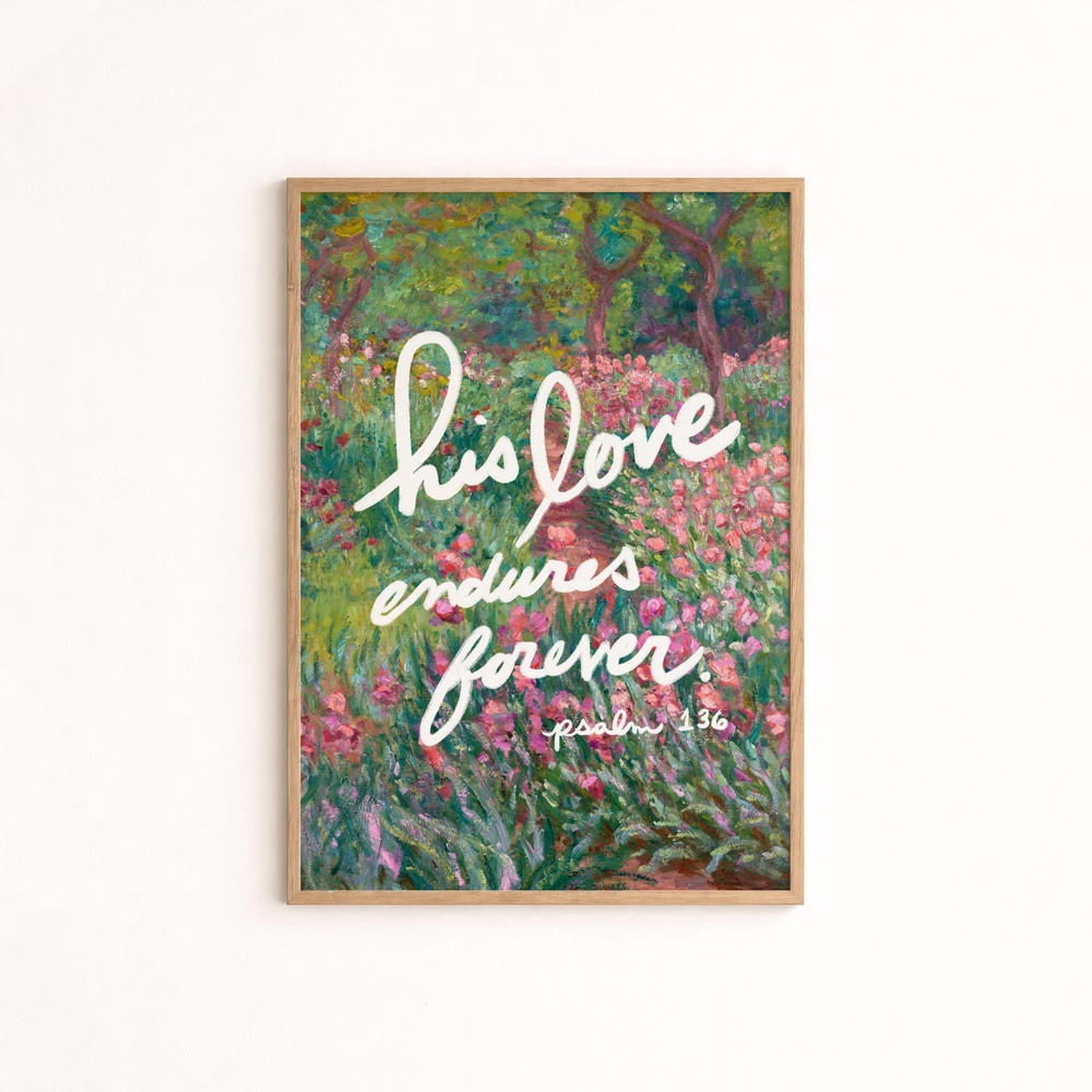 His Love Endures Forever Psalm 136 - Christian Wall Art Romantic ...