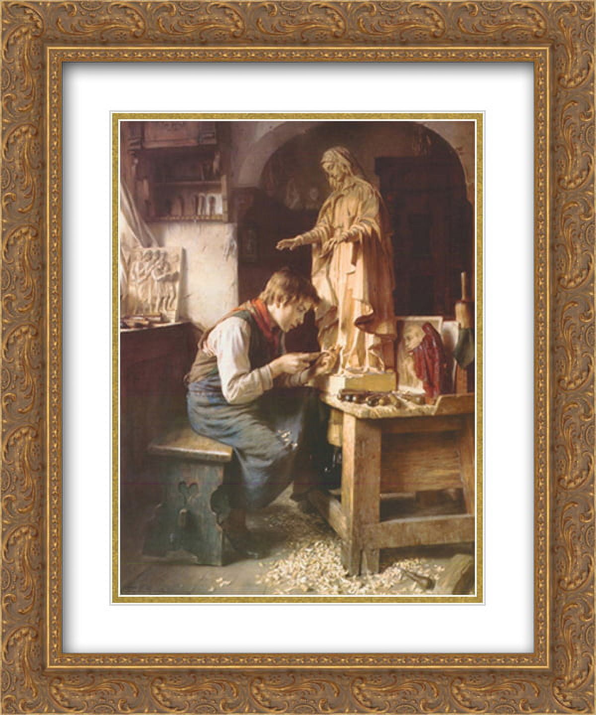 His Madonna, c.1908 2x Matted 19x23 Gold Ornate Framed Art Print by ...