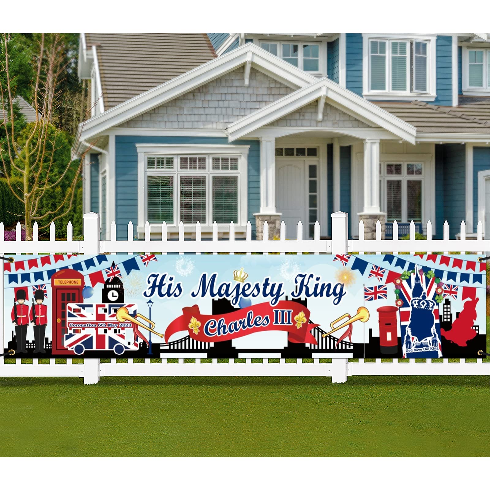 His Majesty Banner for 2023 King Charles III Coronation Decorations ...