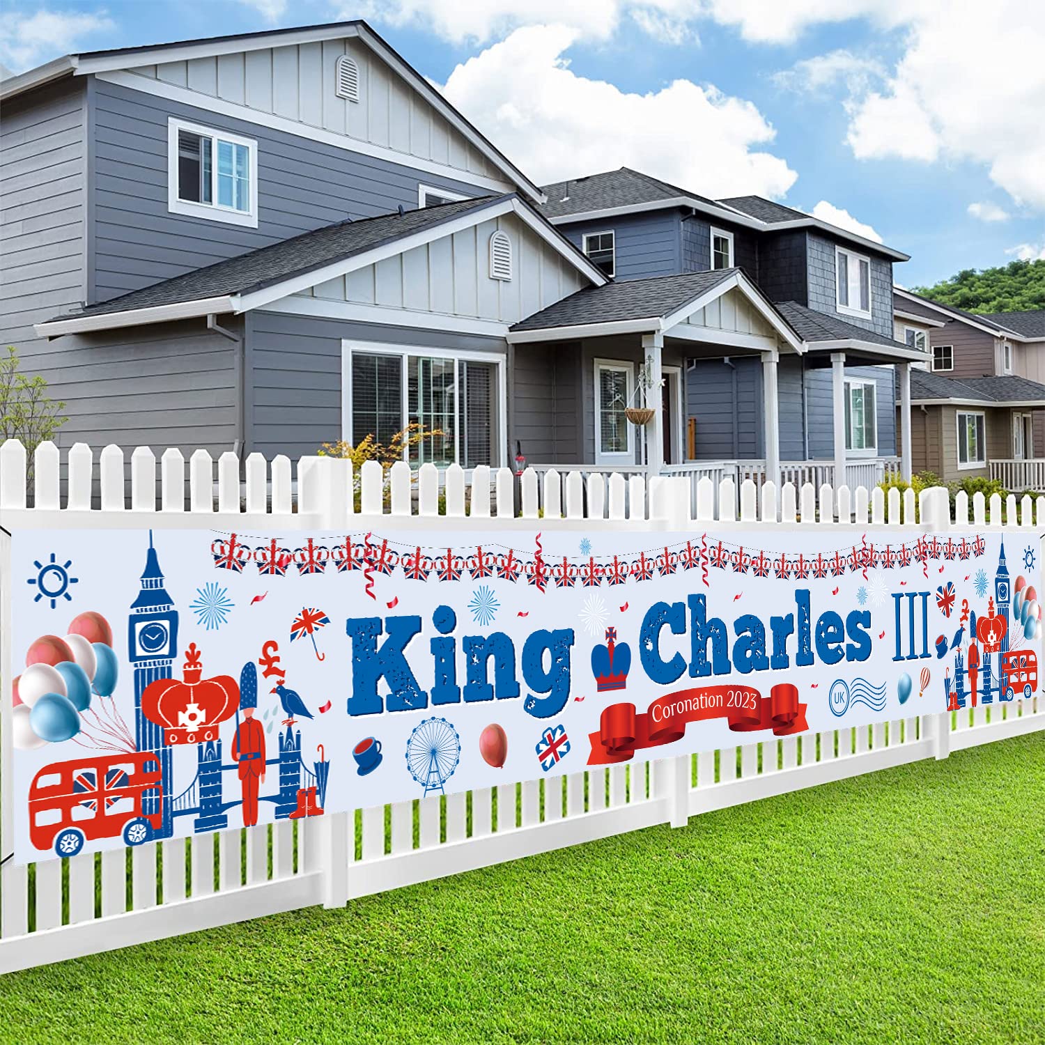 His Majesty Banner for King Charles III Coronation rations Banners ...