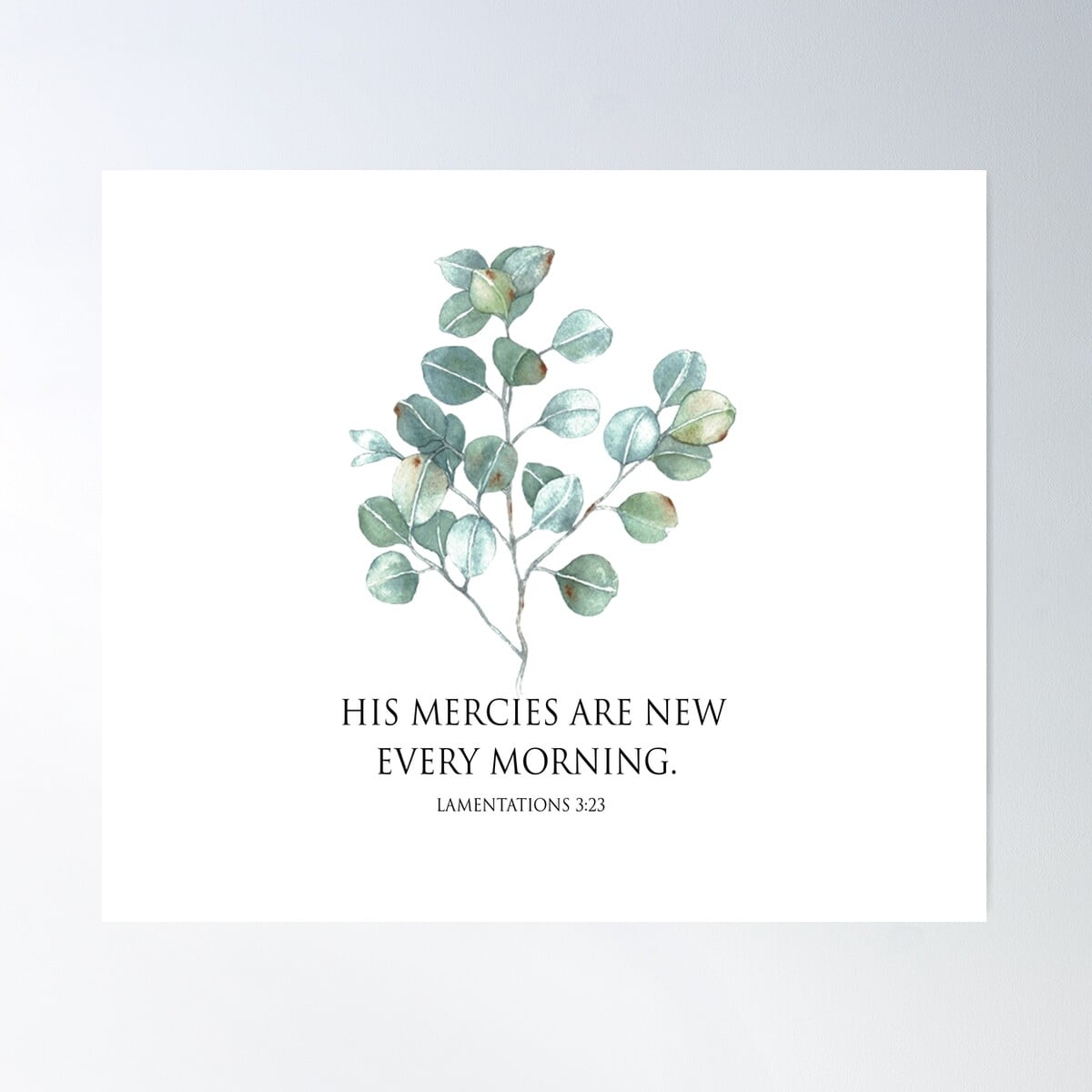 His Mercies Are New Every Morning Bible Verse Poster Wall Art, Modern ...