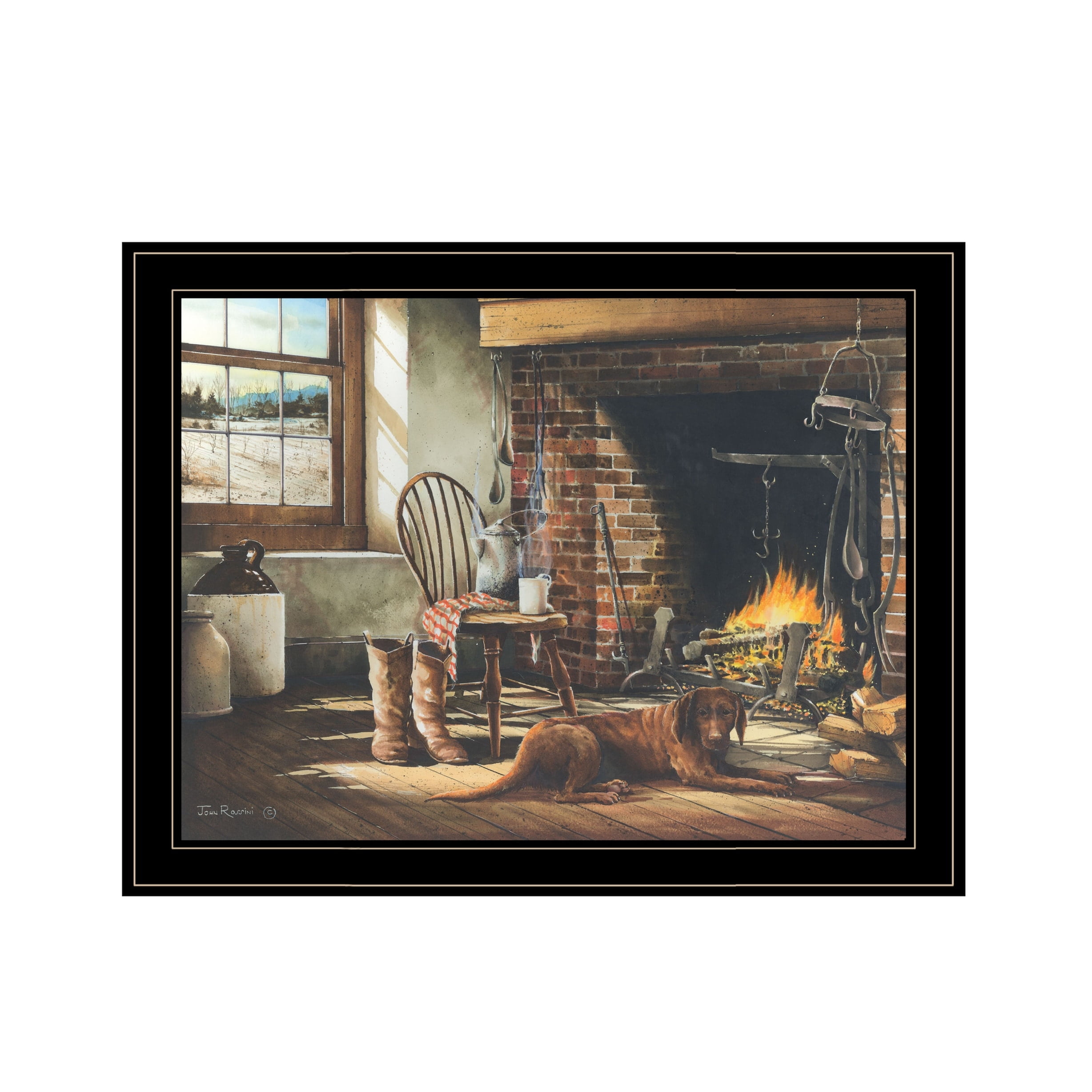 His Morning Coffee by John Rossini Print Wall Art Wood Multi-Color ...