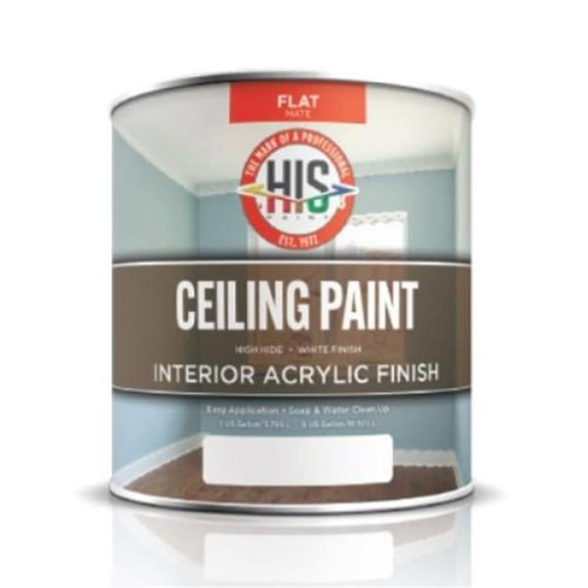 His Paint 8FW02-1 1 gal Flat White Ceiling Paint - Pack of 4 - Walmart.com