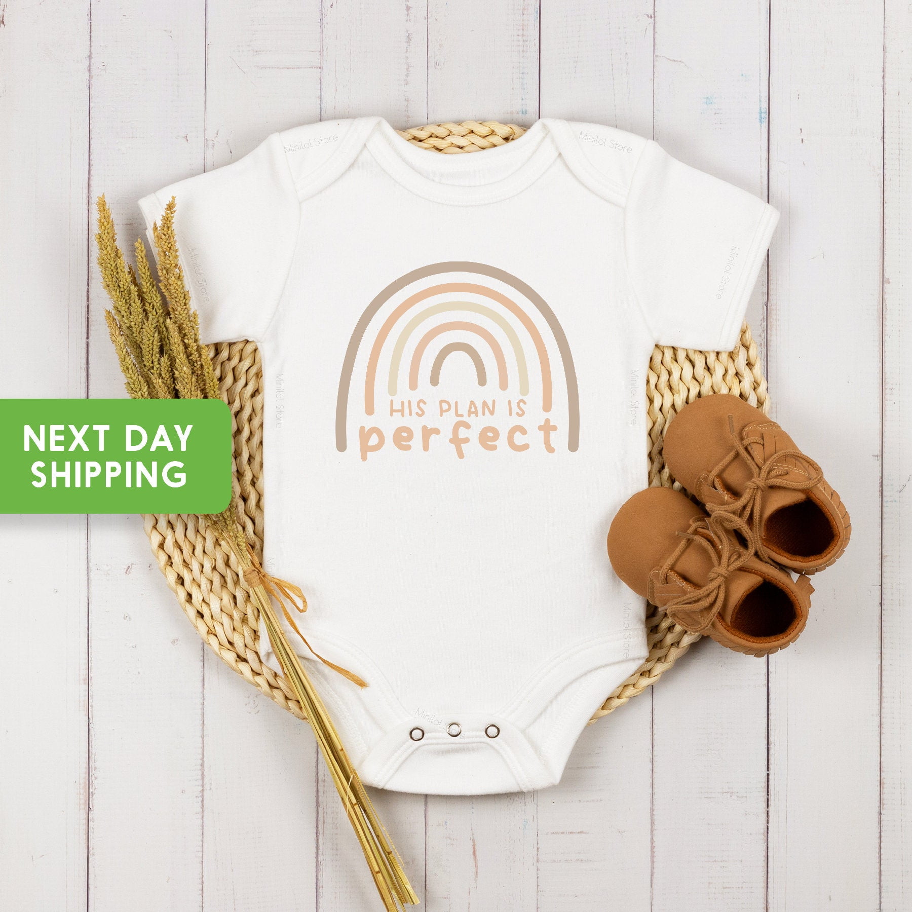 His Plan Is Perfect Bodysuit, Rainbow Baby Reveal Onesie, Pregnancy ...