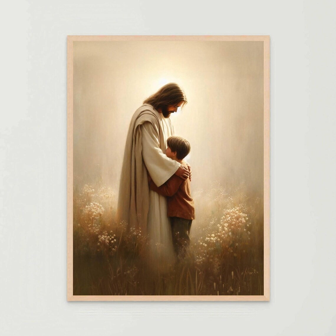 His Protection Christian Art Jesus With Boy Picture Nursery Bible ...