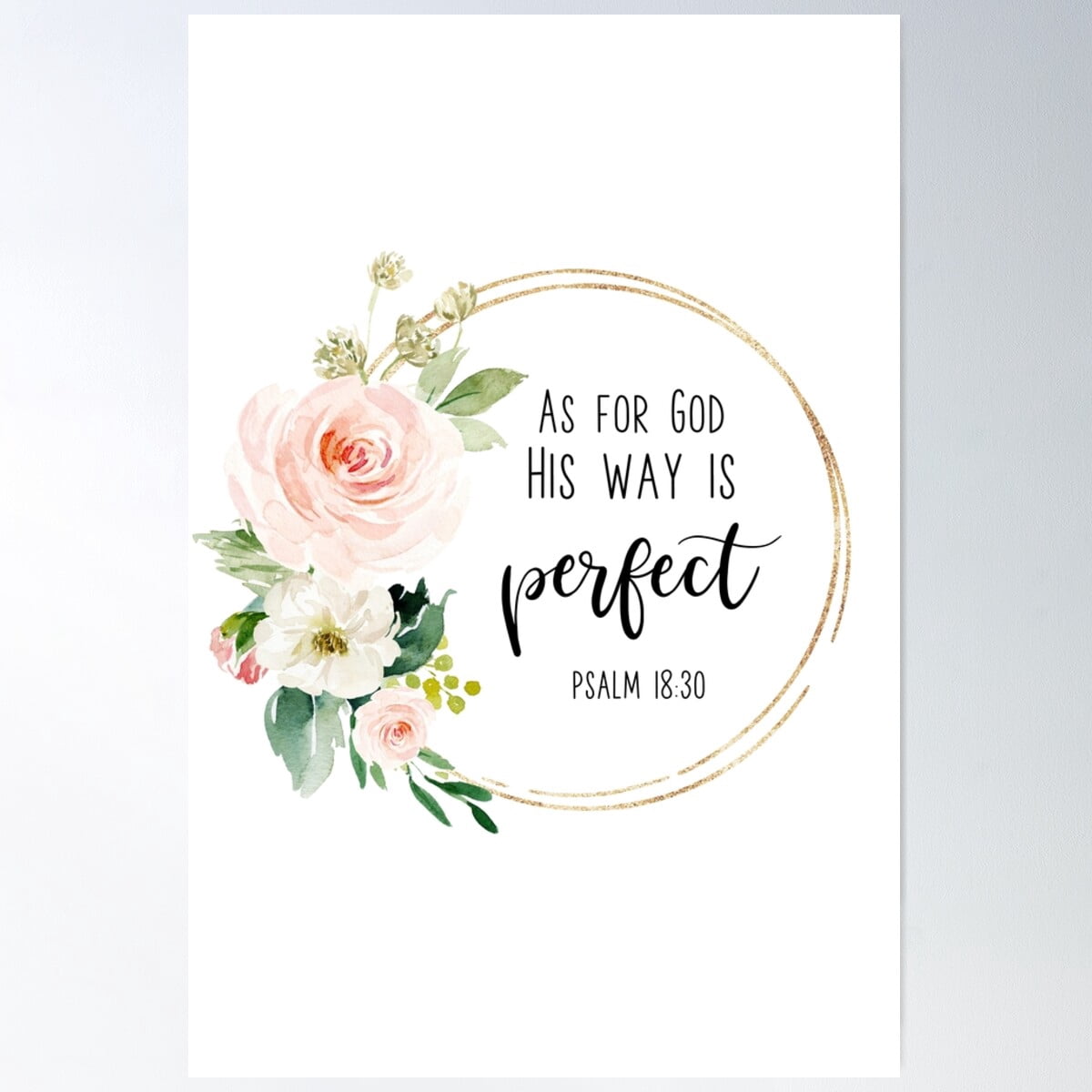 His Way Is Perfect, Psalm 18:30 Poster Wall Art, Modern Wall Decor For ...