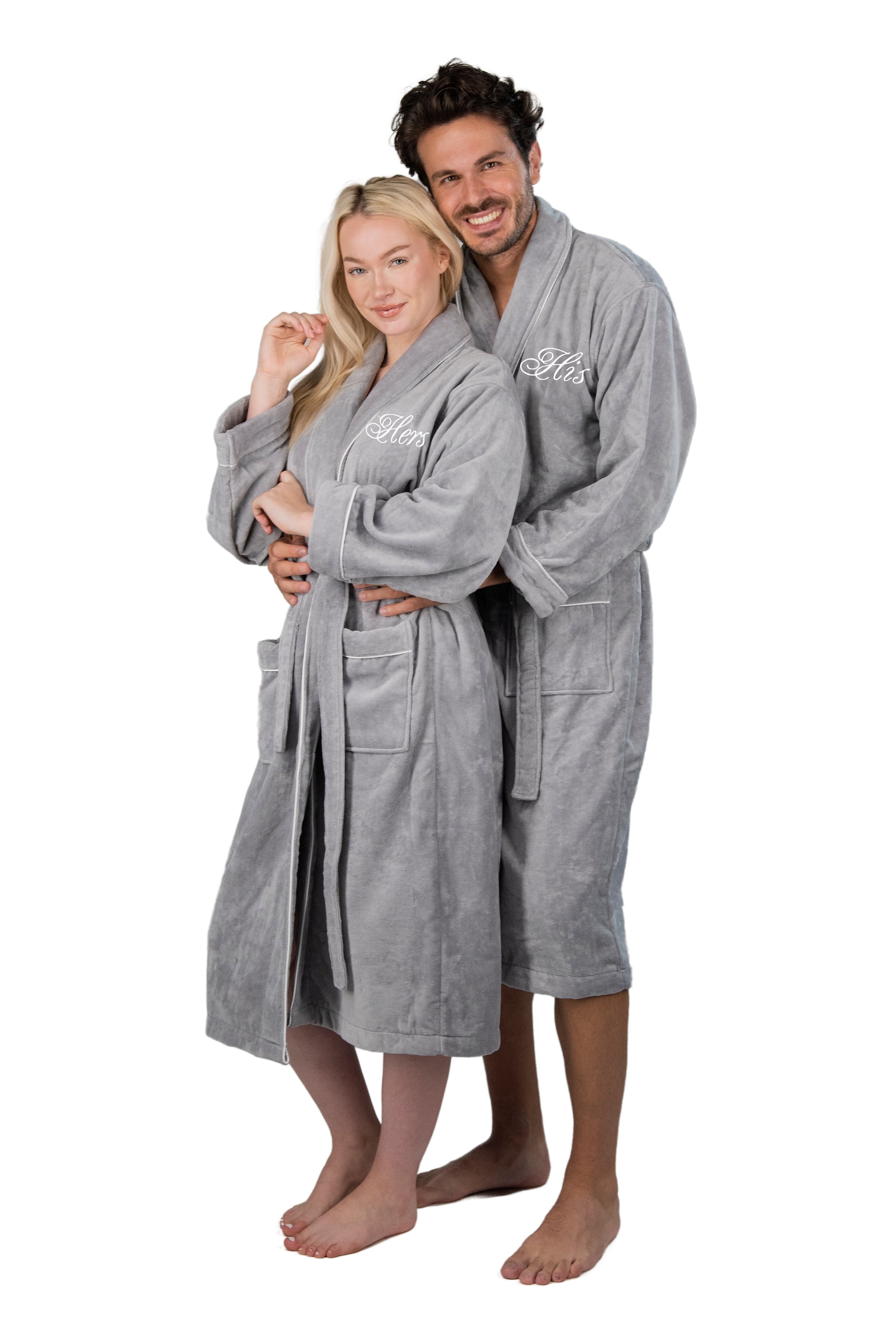 His and Hers Matching Robes | Set of Two Velour Robes with His & Hers ...