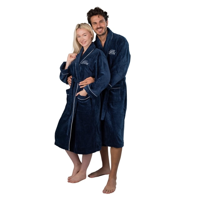 His and Hers Matching Robes | Set of Two Velour Robes with His & Hers ...